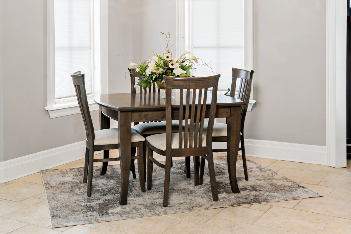 5-Piece Solid Maple Vienna Dining table w/-4 Upholstered chairs ...